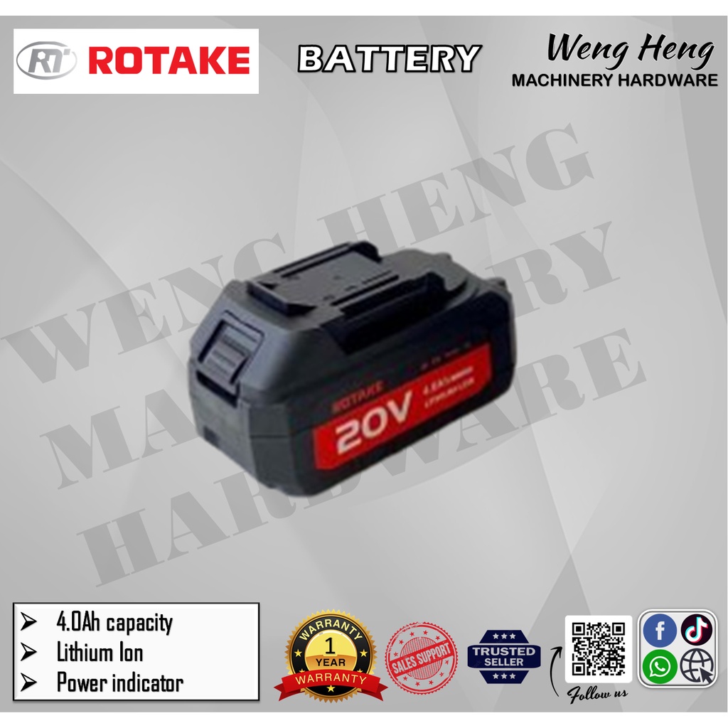 Rotake 4.0Ah 20V Battery | Shopee Malaysia