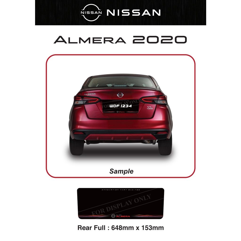 Nissan Almera 2022 Acrylic Kereta Plate Nombor Papan Belakang Penuh ...