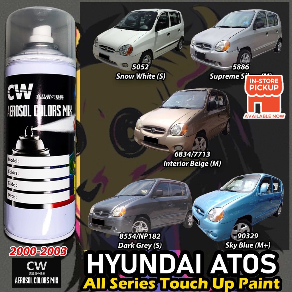 [ HYUNDAI ATOS GEN 3 ] Touch Up Paint Color CW Aikka Aerosol DIY Cat ...