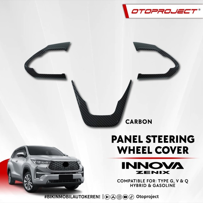 Otoproject Innova Zenix Steering Wheel Panel (3 Pcs) | Shopee Malaysia