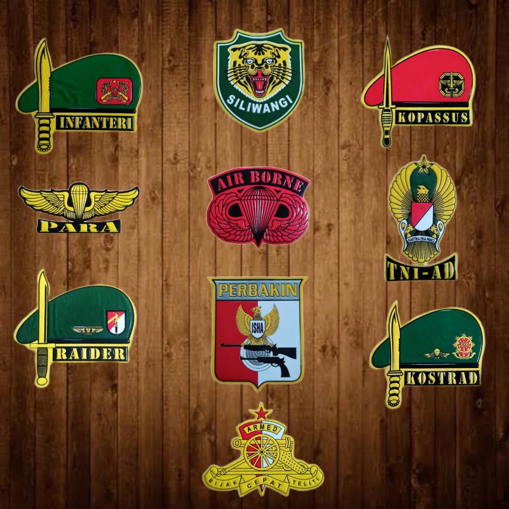 Sticker Embossed Jumbo kostrad kopassus raider Infantry siliwangi tni ...