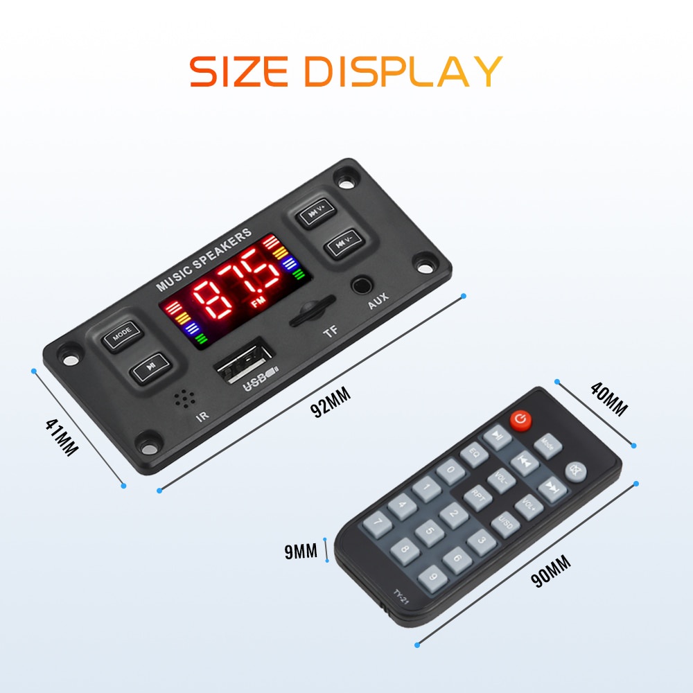 2*60W 120W Amplifier Bluetooth 5.0 MP3 Decoder Board DC 12V 24V Music ...