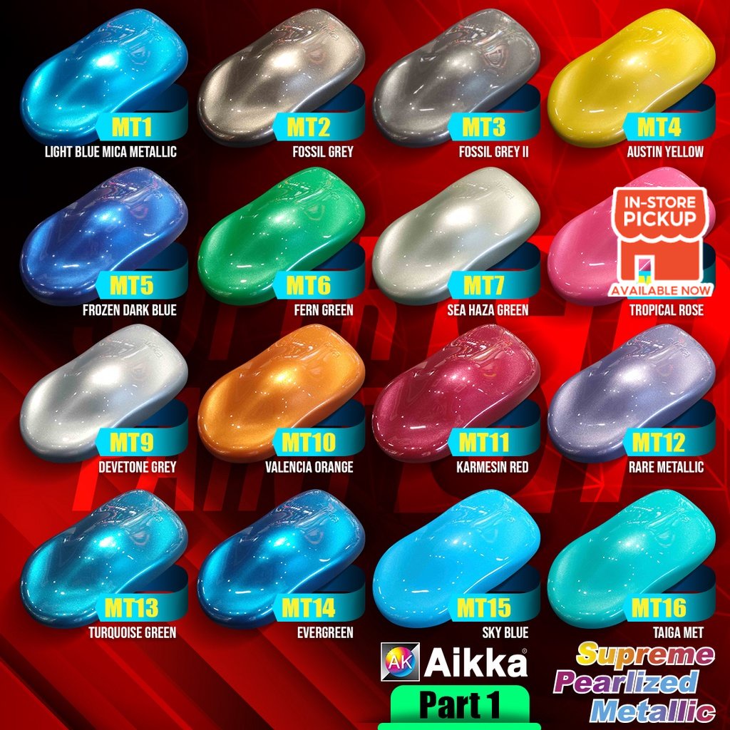 Aikka Supreme Pearlized Metallic ( Part 1 ) MT1-MT16 Paint Car ...