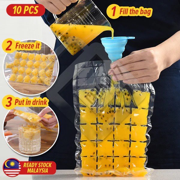 Chiaw77 [ 10PCS ] Disposable Ice Pack with 24 Compartments / Paket Ais ...