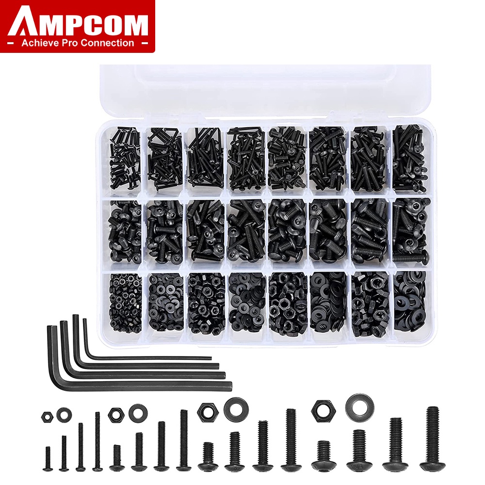AMPCOM M2 M3 M4 M5 Nuts Washers Screws Set (1225 Pcs) | Shopee Malaysia