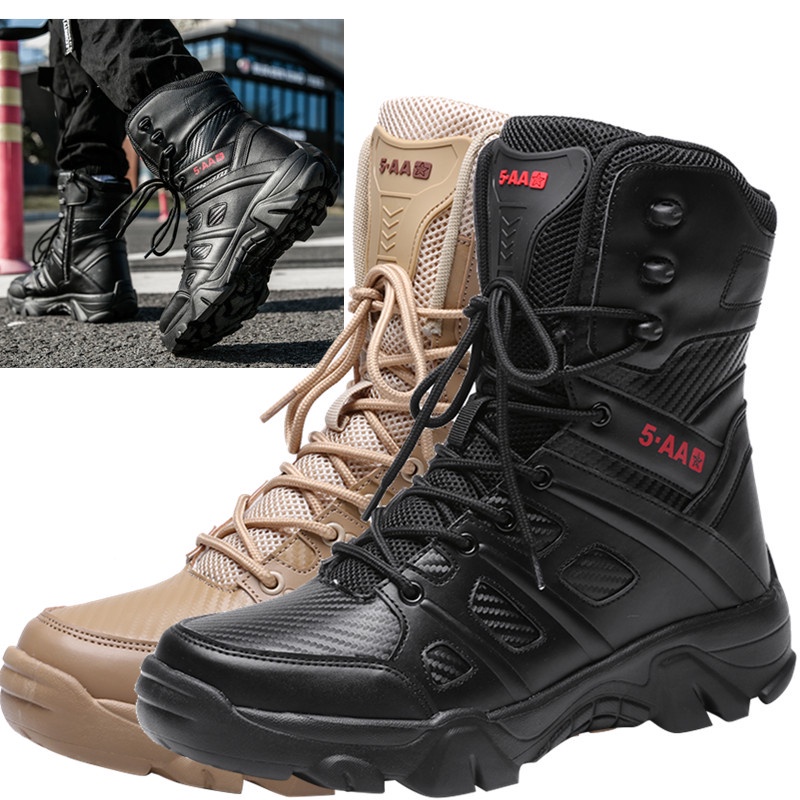 Original Panther lelaki taktikal Boots kasut Hiking luar tinggi-Top ...