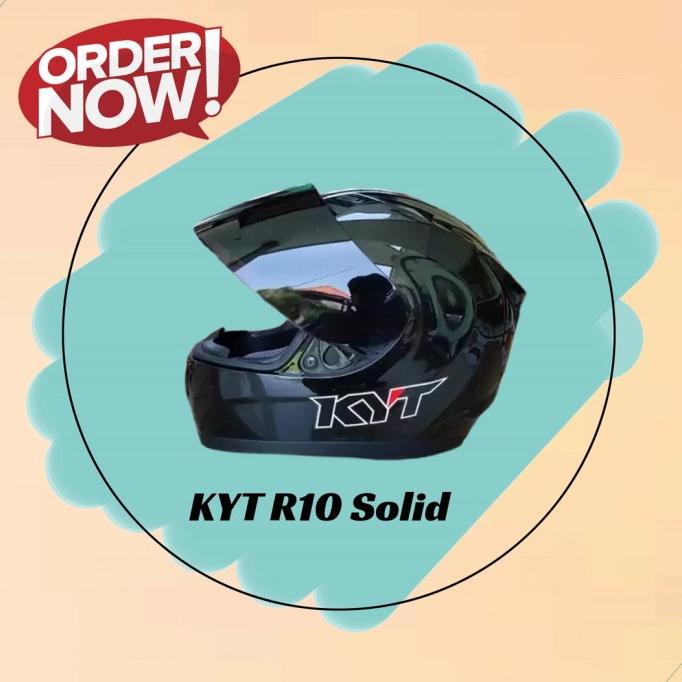 Kyt R10 Solid Black Metallic full face helmet | Shopee Malaysia
