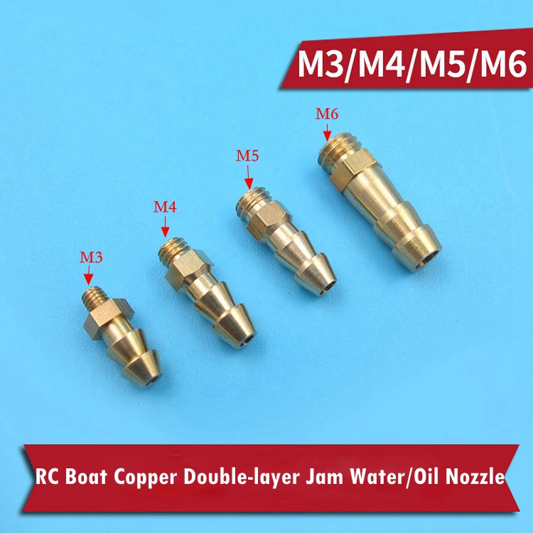 RC Boat Brass water/oil nozzle double-layer jam M3/M4/M5/M6 cooling ...