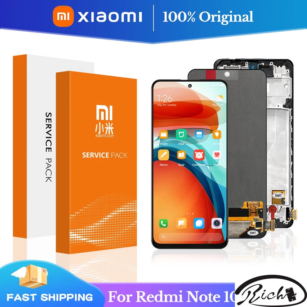 For Xiaomi Redmi Note 10 Pro LCD Display Touch Screen with Frame For Redmi Note10Pro M2101K6G ...