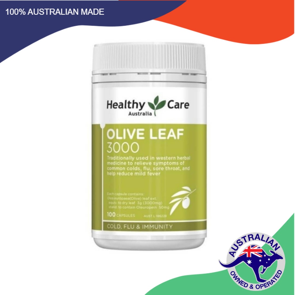 Healthy Care Olive Leaf Extract 3000mg 100 Capsules Shopee Malaysia
