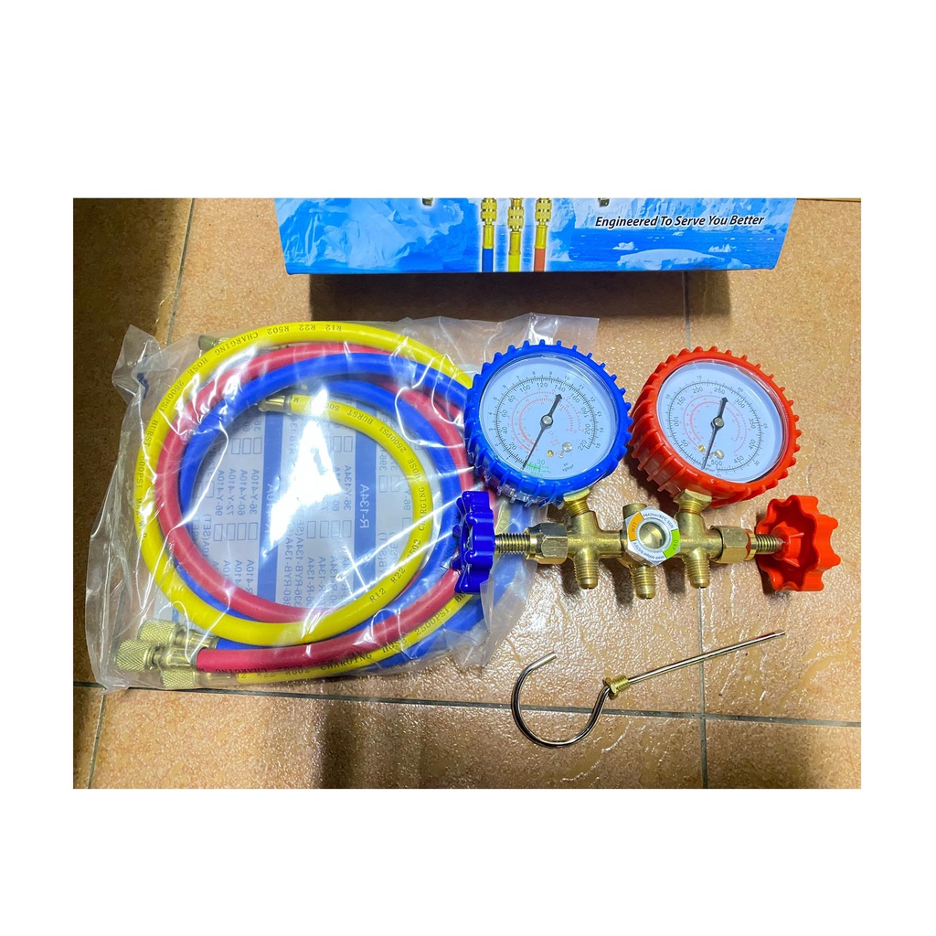 3Pcs Hose Check Pressure】R32 R134A R22 R410A R600 Meter Gas Home/Car Aircond Fridge Motor ...