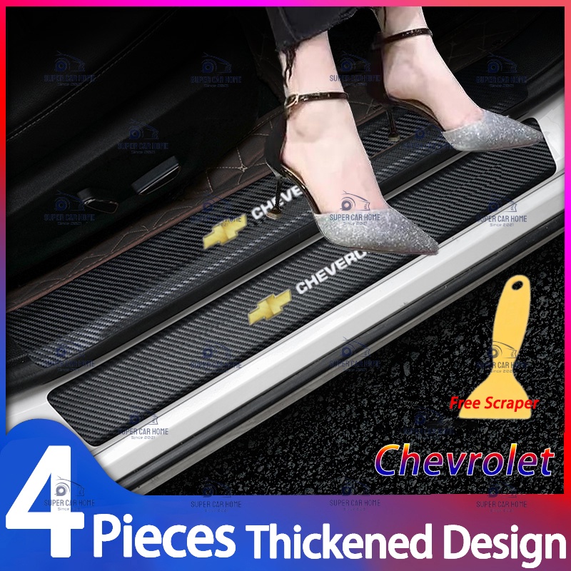 [Ready Stock] 4 Pieces Chevrolet Car Door Sill Scratch Protector ...