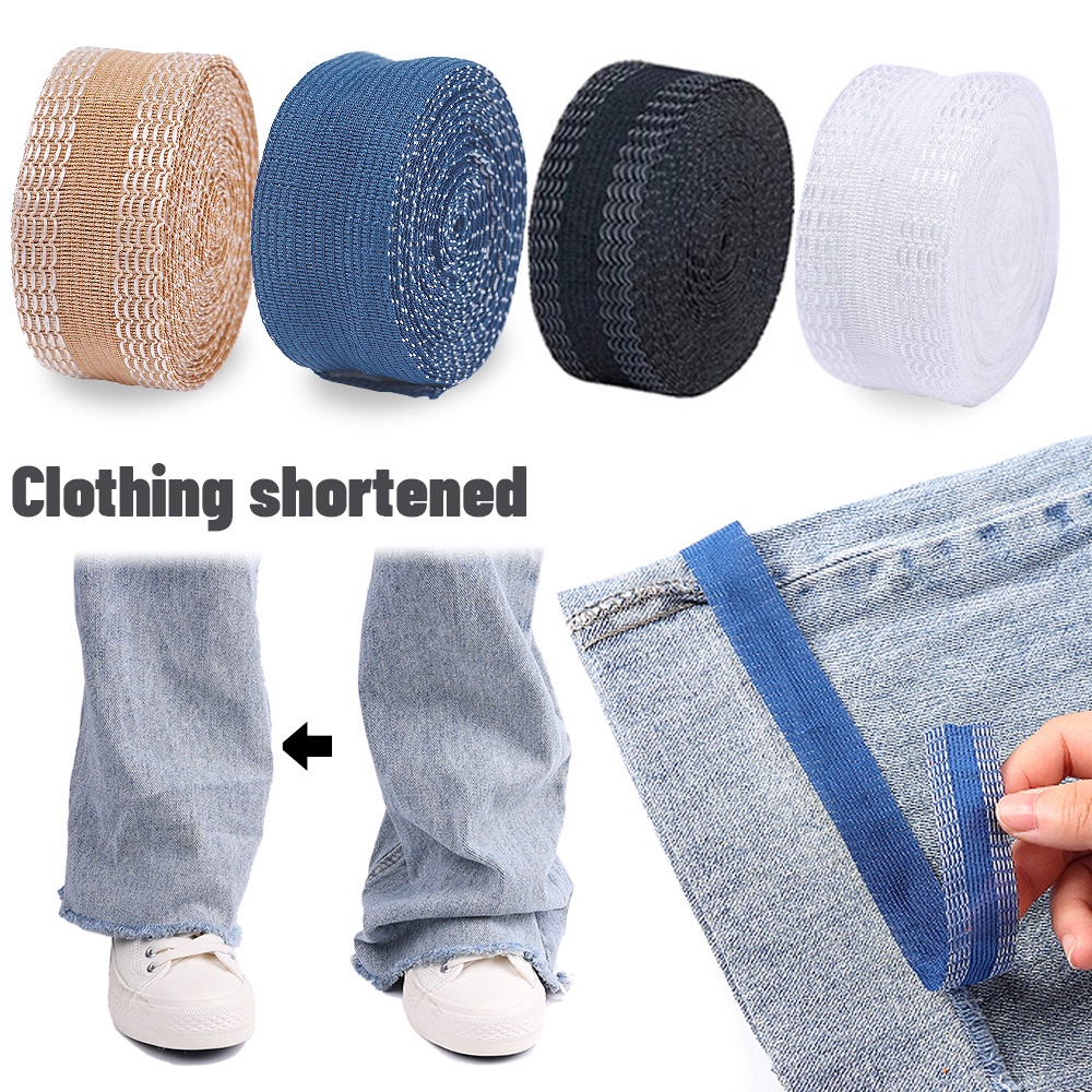 1-5M Self-Adhesive Pants Hem Paste Tape Trouser Edge Paste Iron-on Pant Shorten Repair Jean ...