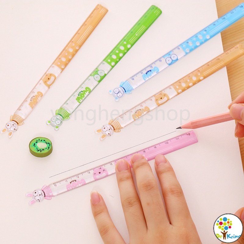 DK 2pcs/set 12cm Mini Ruler Learning Good Helper Children Cartoon ...