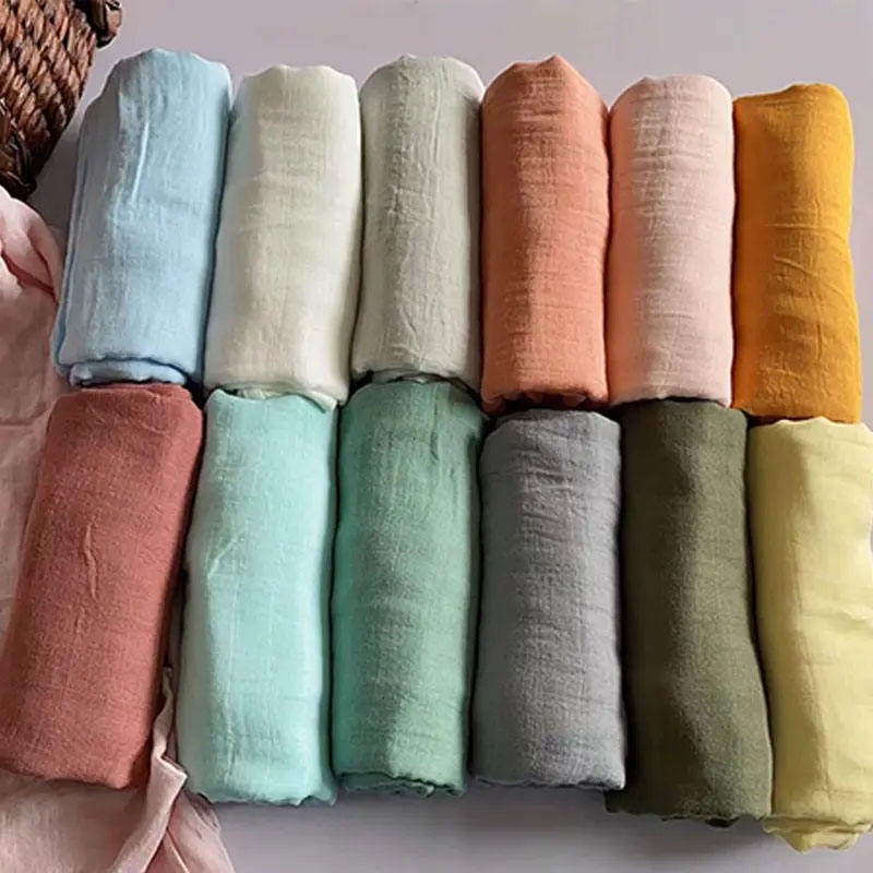 Muslin Swaddle Baby 120x120cm Bamboo Organic Cotton Kain Bedung Baby ...
