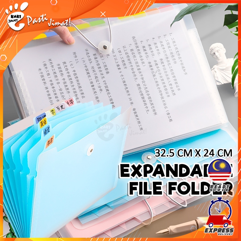 Kaki Jimat A4 Translucent Expanding File Folder 12 Pocket Student ...