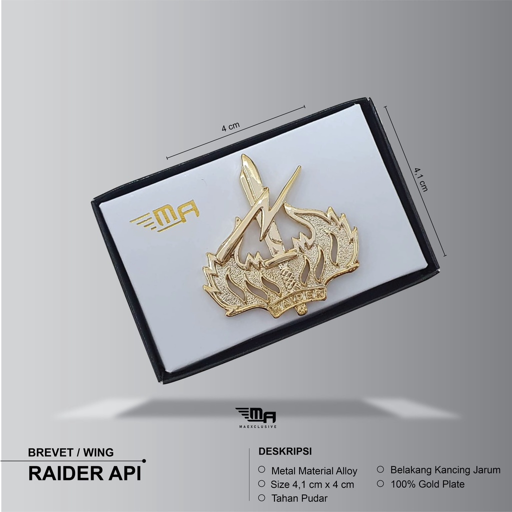 MERAH Wing RAIDER Fire PDH BRIVET BREVET PIN RAIDER Fire Acrylic Mica ...