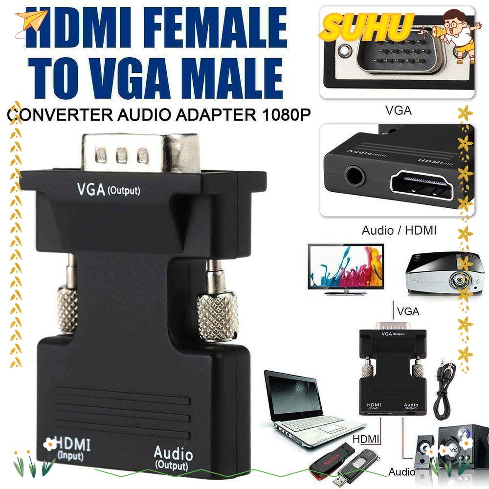 SUHU HDMI to VGA Cable Active VGA Male Signal Output HDMI-compatible ...