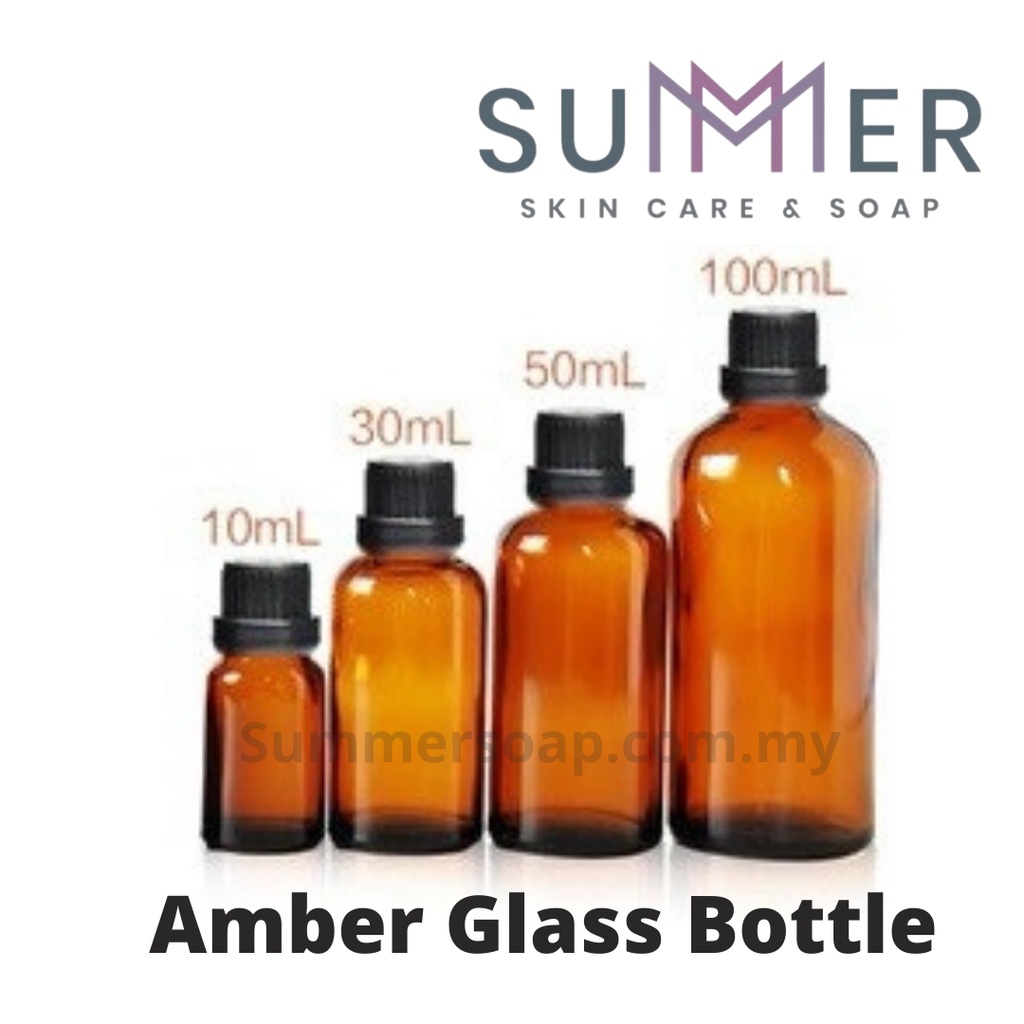 Summer Soap Essential Oil Amber Dripper Bottle - Thick Glass German ...