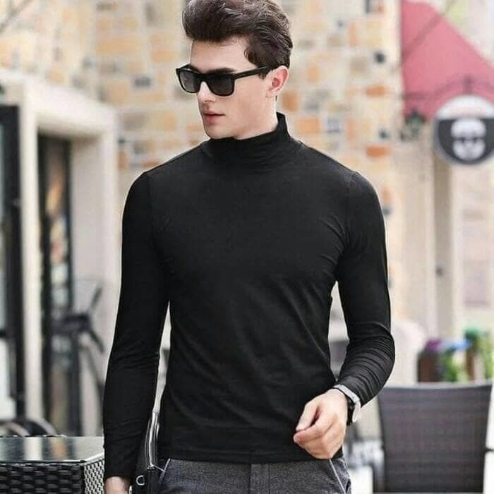 Turtleneck Slim Fit Shirt Turtle Neck Men 's Long Sleeve Long sleeve ...