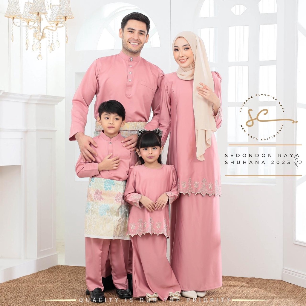 Baju Raya Sedondon 2023 Dusty Pink Clara & EL Isaac Baju Kurung Moden ...