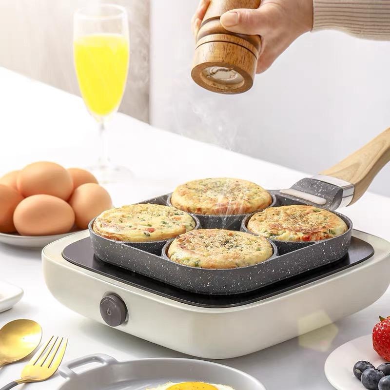 Kuali Goreng Telur Burger Non-Stick Fried Steak Pan 3/4 Hole Egg Pan ...