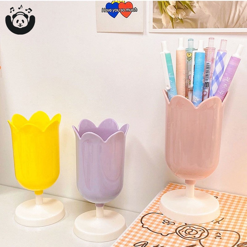 Pencil Cup Organizer, Tulip Shape Pencil Cup, Desk Organizer Makeup ...