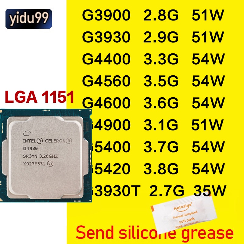 Intel Celeron g3900 g3930 g4400 G4560 g4600 g4900 G5400 g5420 g3930t LGA 1151 dual-core display ...