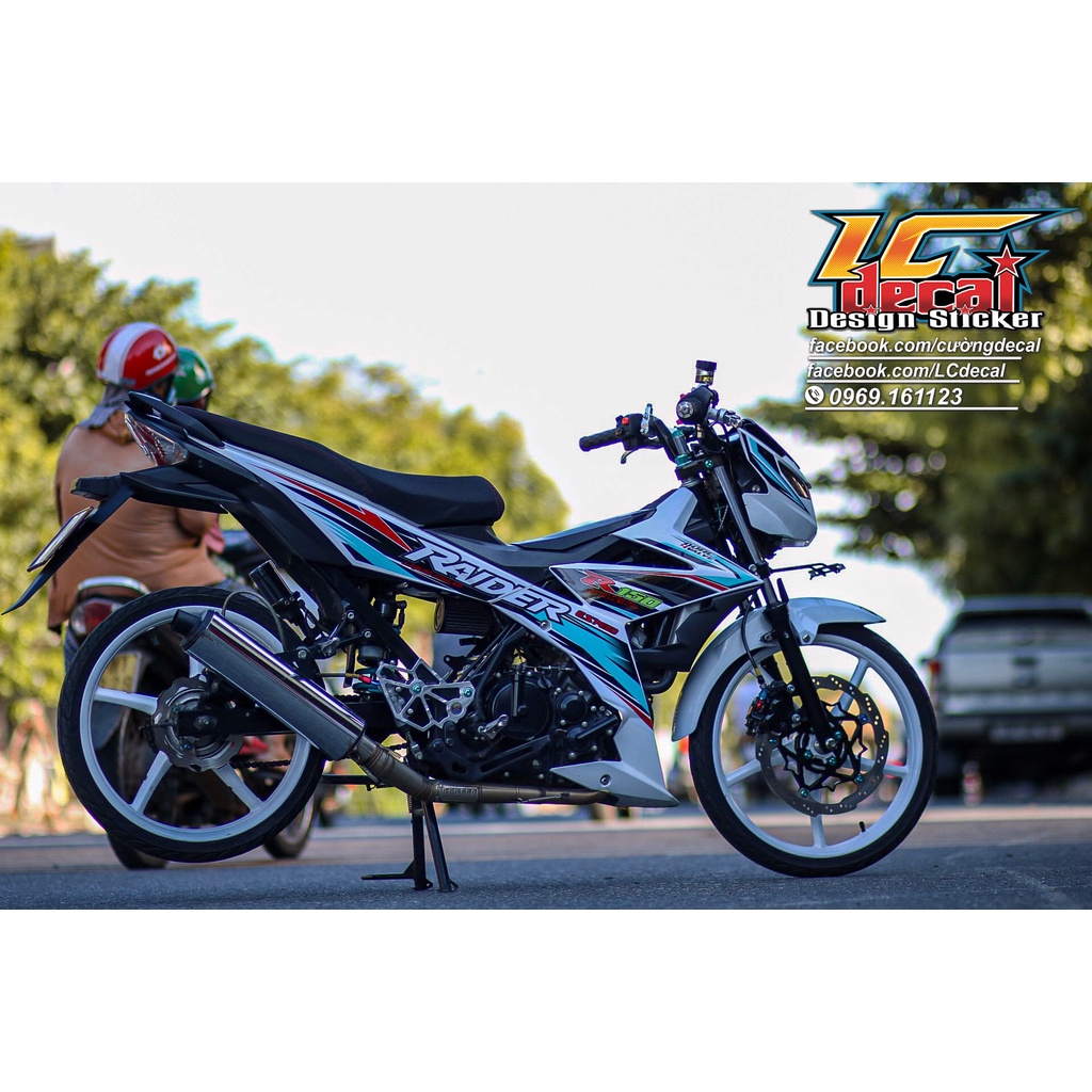 Raider 150 blue and black removable sticker for white car | Shopee Malaysia