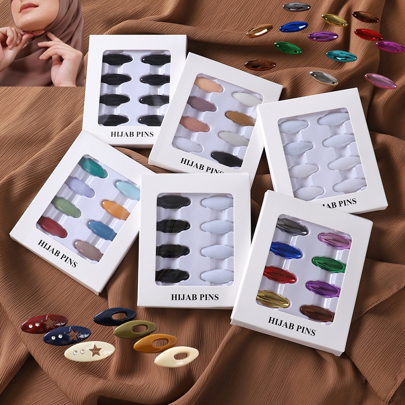 3-8pcs/set Hijab Pins 26 Styles Colorful Safety Pin Hijab Pin Silk ...