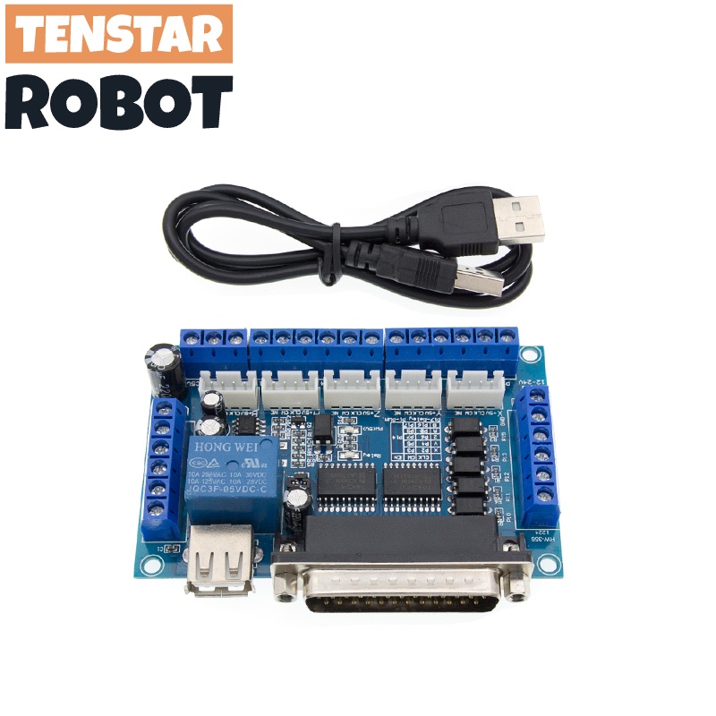 5 Axis CNC Breakout Board With Optical Coupler For Stepper Motor Driver ...