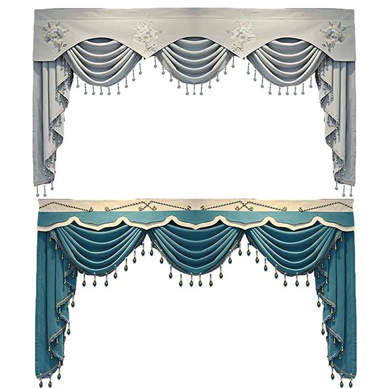 【Ready Stock】Luxury Flower Scallop Curtain Head Custom Drapery Valance ...