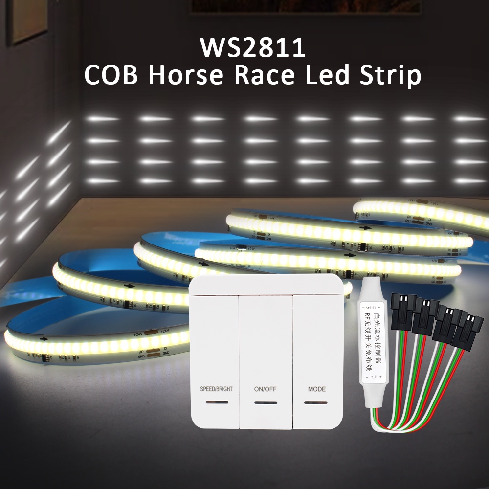 WS2811 COB IC LED Strip Light 24V DC Water Running Flow Chasing Effect Tape Lamp 360 Diodes 5M ...
