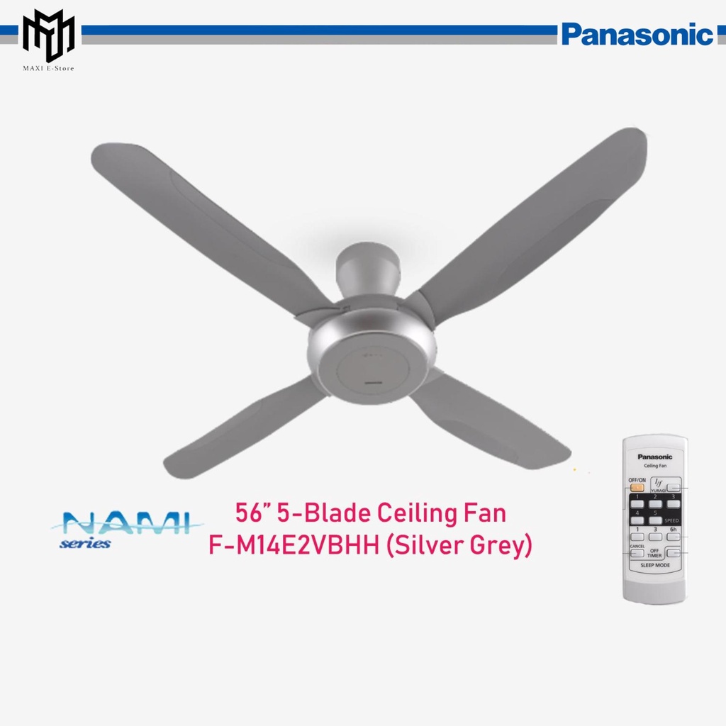 Panasonic FM14E2 Ceiling Fan 4 Blade Yuragi Silver Grey | Shopee Malaysia