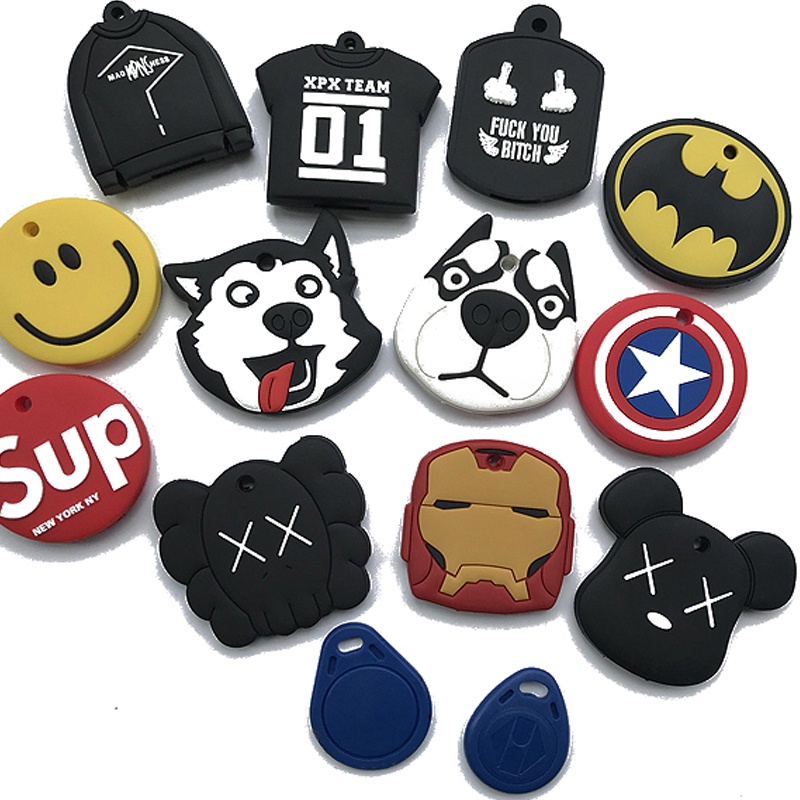 Set kad kawalan akses titisan air mini komuniti bulat rantai kunci ...