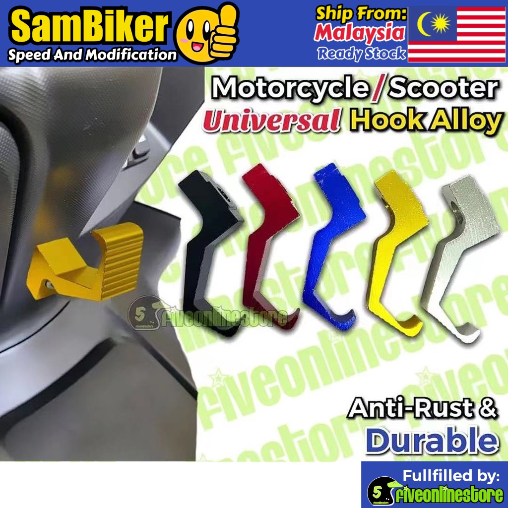 FOCUS R Motorcycle Hook Universal Alloy Lock Holder Helmet Yamaha Honda ...