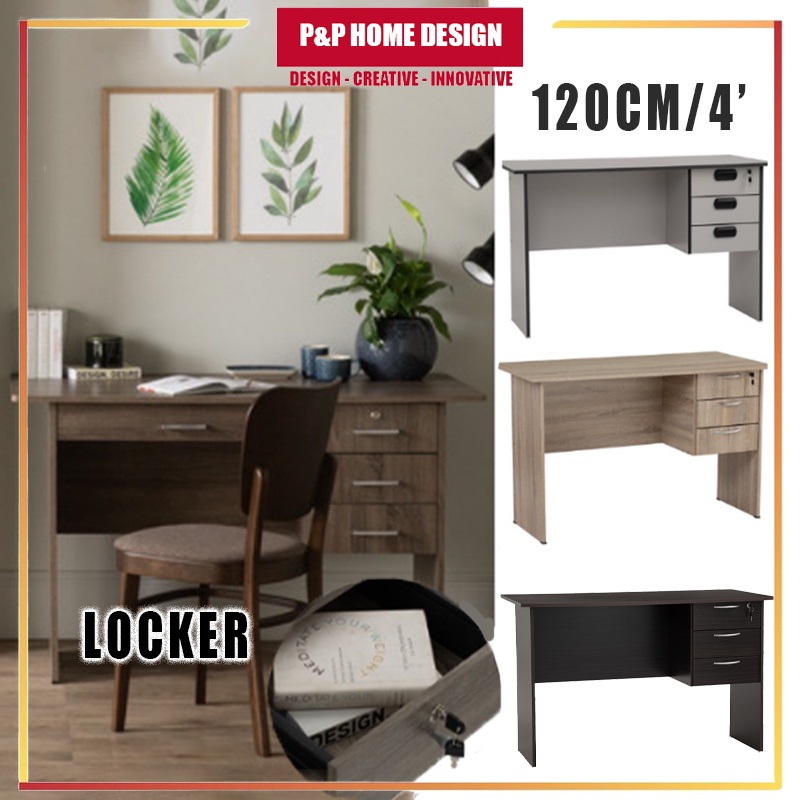Study Table | Writting Table | Office Table with 3 Drawer | Meja ...