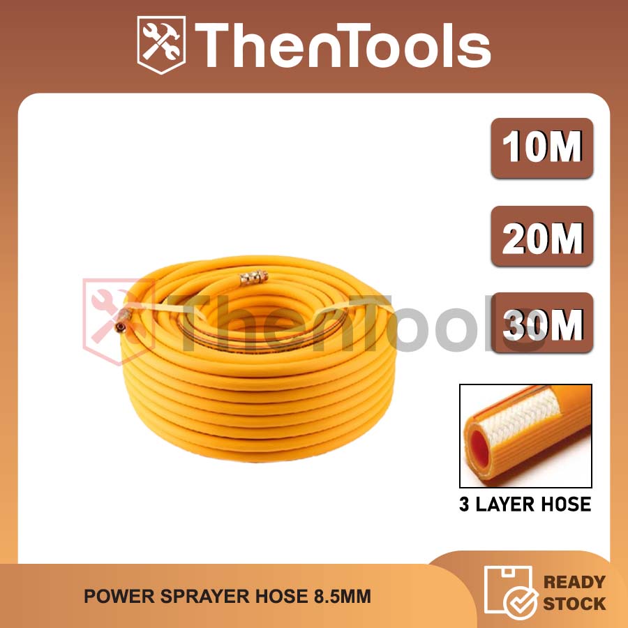 POWER SPRAYER HOSE 8.5MM 10Meter/20Meter/30Meter 3LAYER HIGH PRESSURE ...