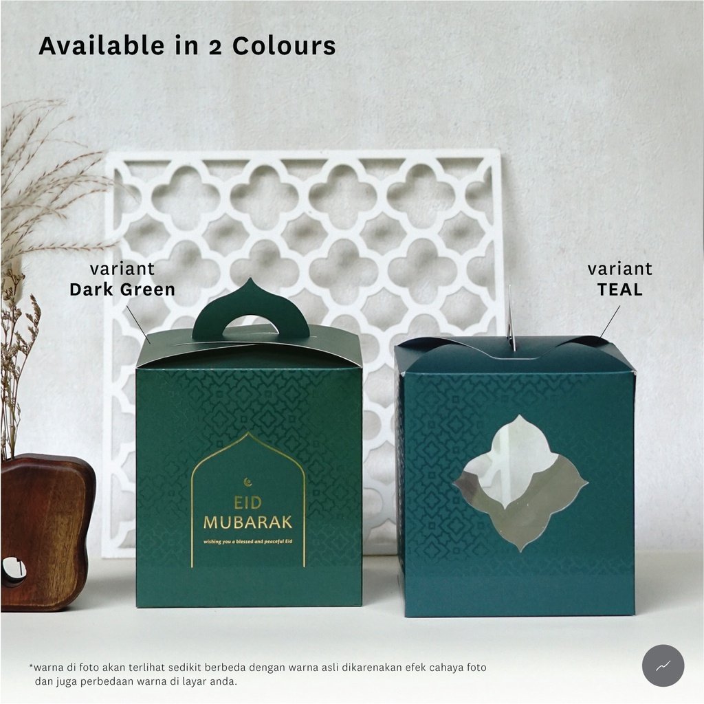 Eid Cookie Box Packaging Hampers Parcel Idul Fitri (EID TEAL) | Shopee ...