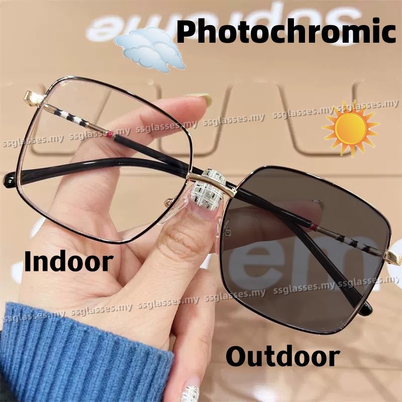 Anti Radiation Photochromic Eyeglasses Square Frame Man Woman Computer ...