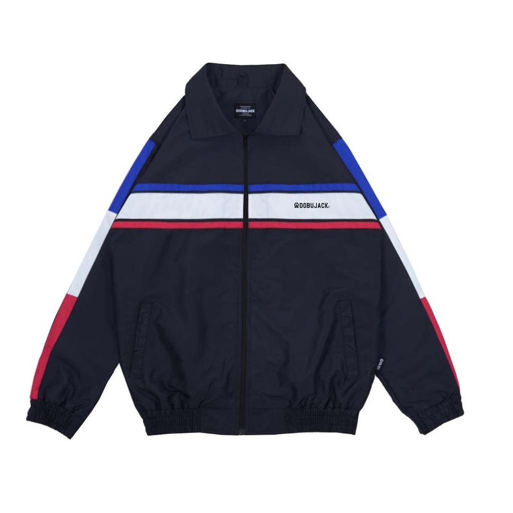 Track Suit Jacket Trump Black Strip Blue | Shopee Malaysia