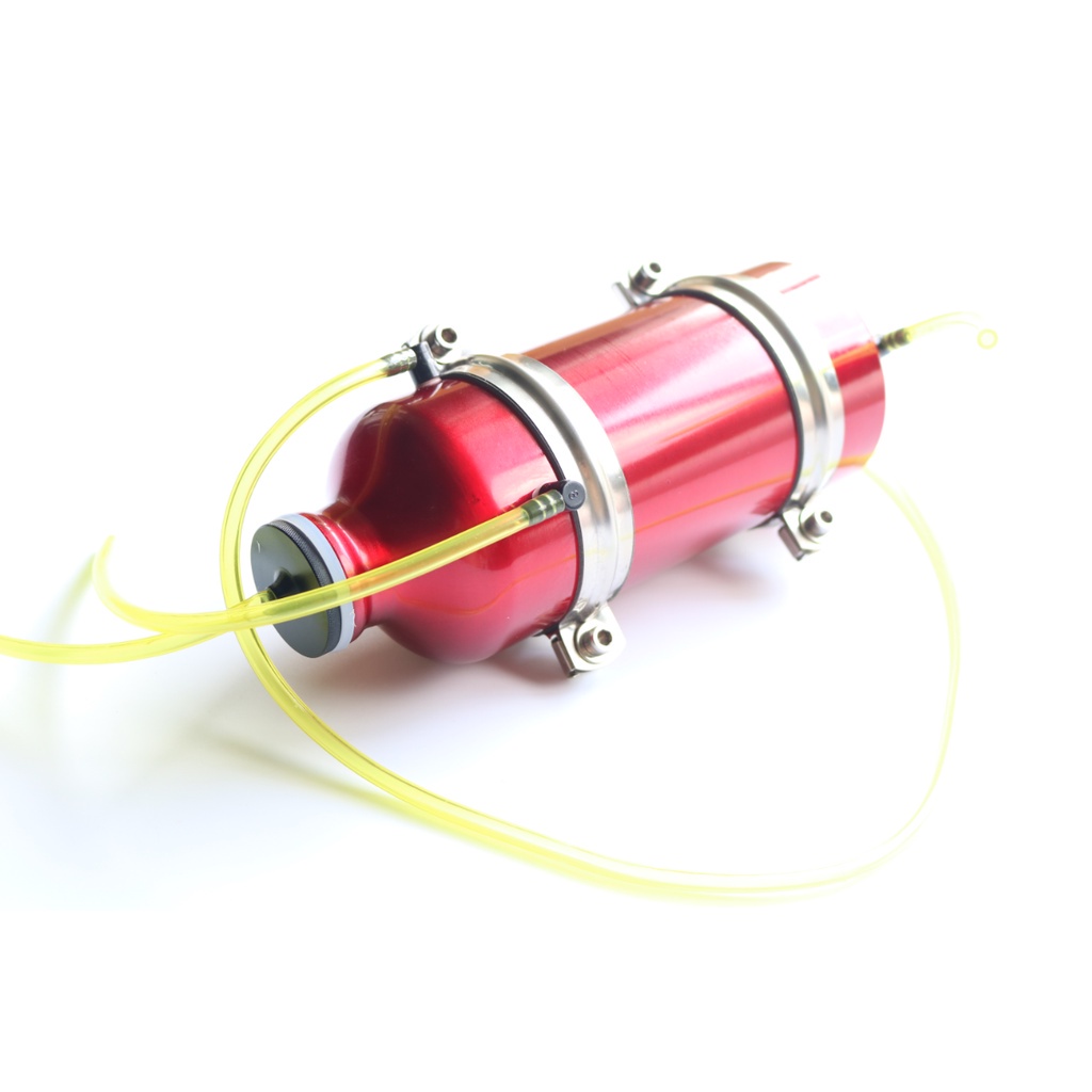 RC Aluminum 600ML red fuel tank (dia 73mm,length 186mm) for RC Gas boat ...