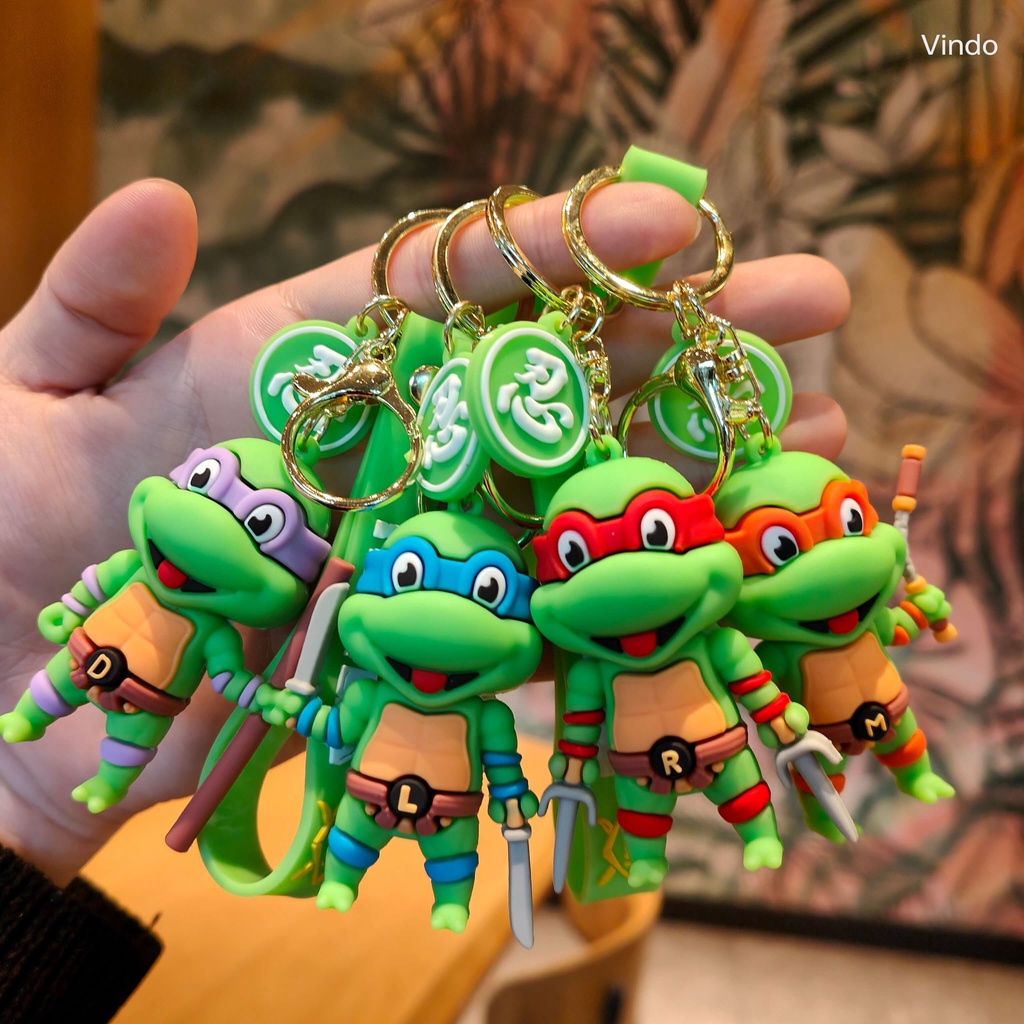 New Teenage Mutant Ninja Turtles Doll Silicone Keychain Couple Backpack ...