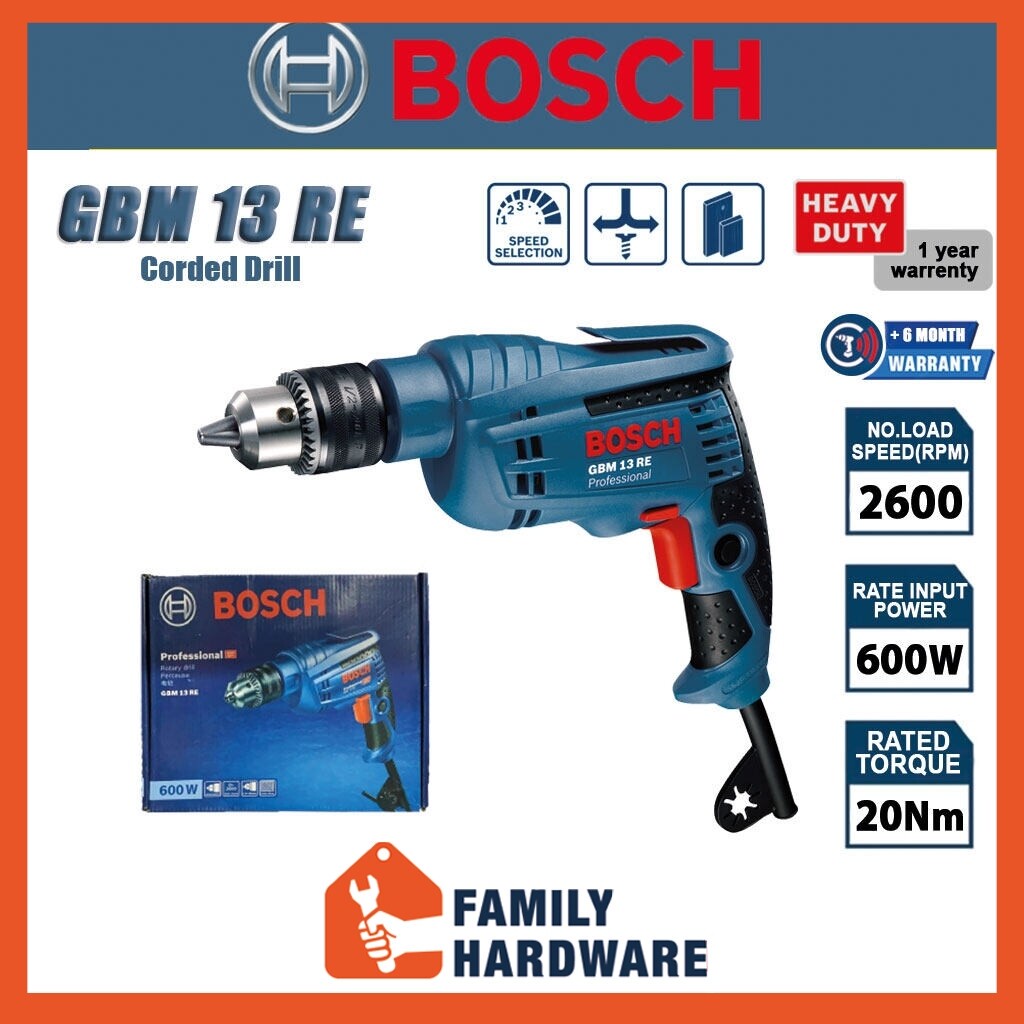 BOSCH GBM 13 RE Professional Drill With 13mm Keyed chuck GBM13RE Mesin ...