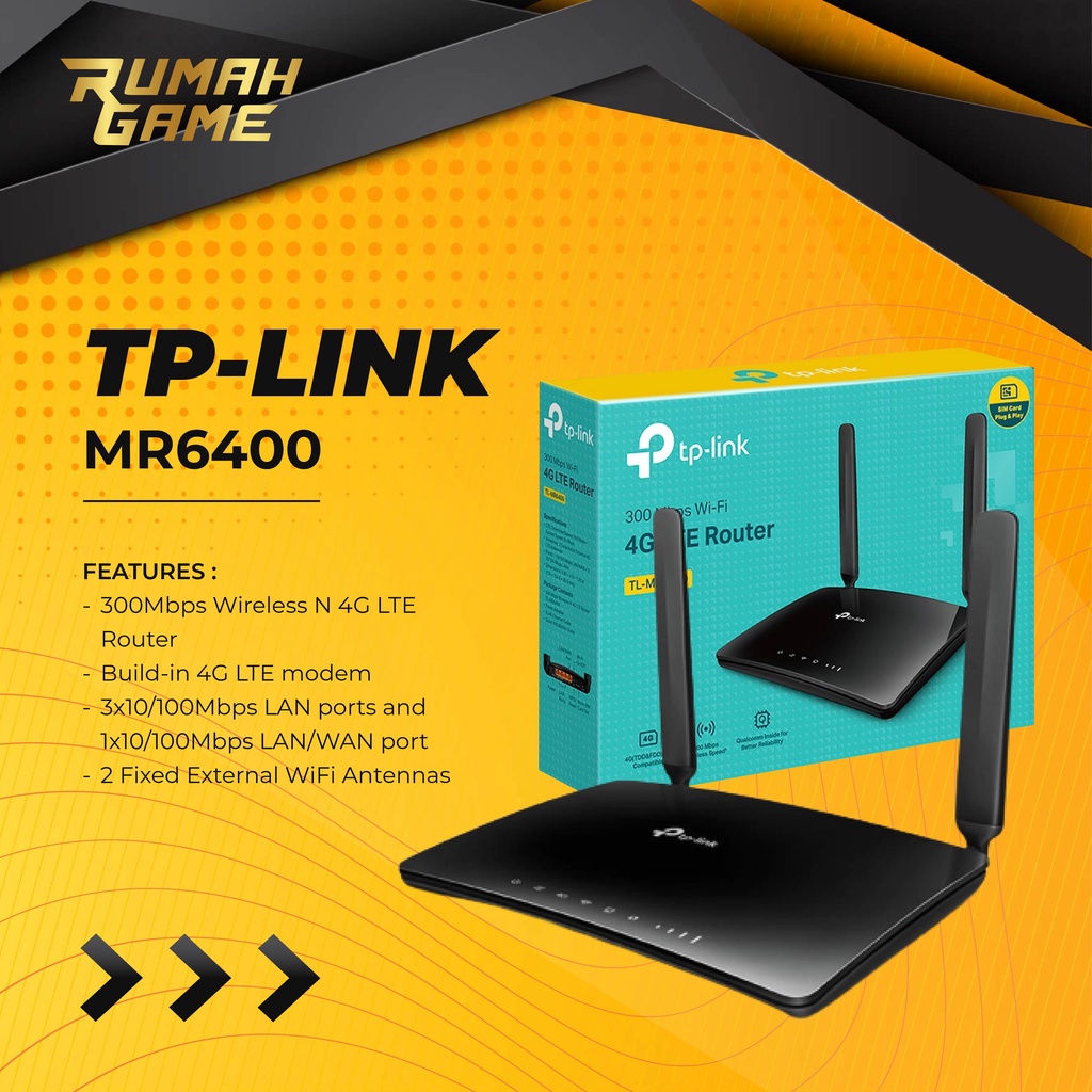 TP-LINK TL-MR6400 Portable WiFi Router SimCard Wireless 4G LTE 300MBPS ...