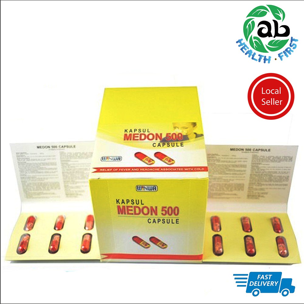 WINWA Kapsul Medon 500 capsule 美通伤风丸(6 capsule) EXP DATE 11/2025 ...
