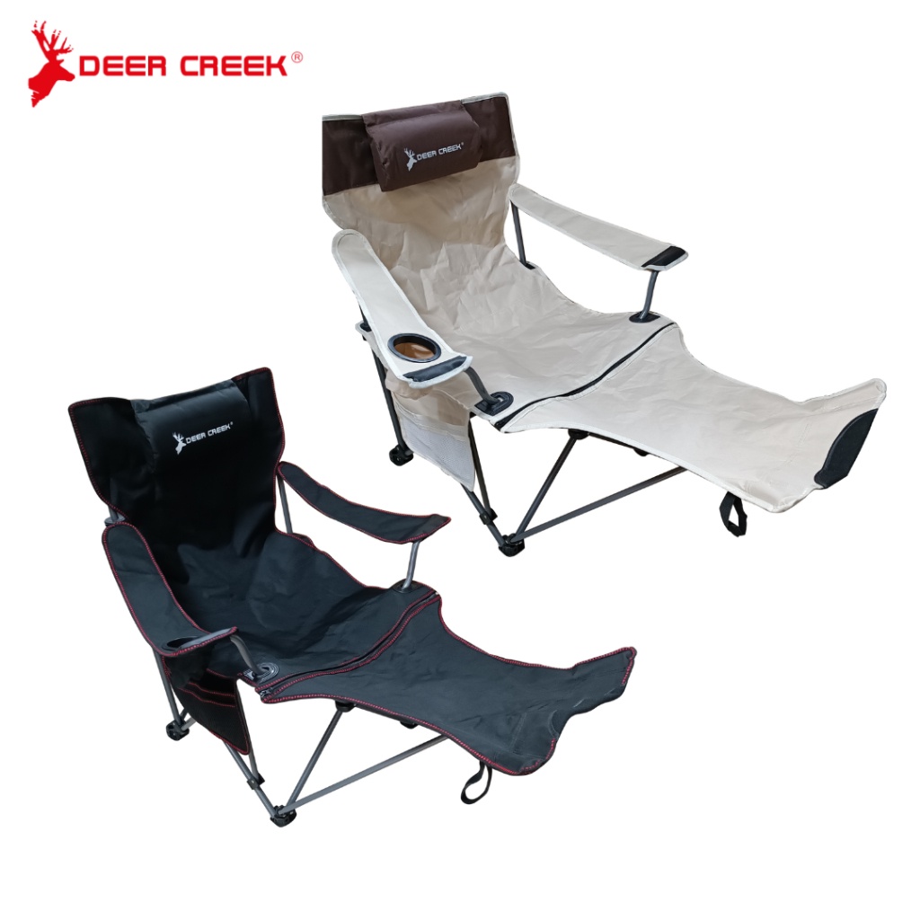 Deer Creek Outdoor Folding Chair with Leg Rest Adjustable Camping Bed ...