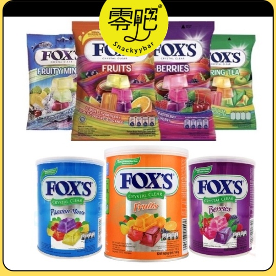 (Clearance Snacks) Fox's Crystal Clear Foxs Halal Indonesia Candy Fruits / Fruity Mints ...