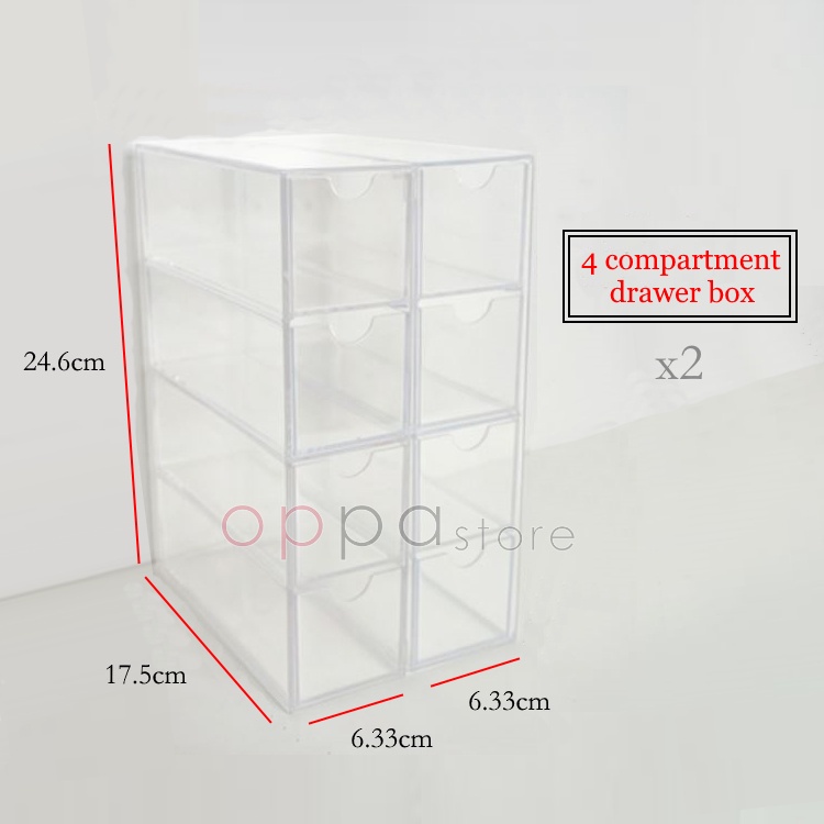 MUMU Style 4 Compartment Stationery Storage Box Spectacles Glasses Pen ...
