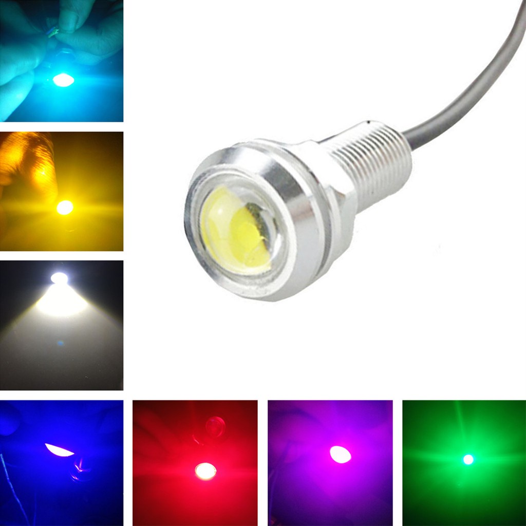 18mm Red White Blue Amber Yellow Pink Purple DC 12V 24V 9W Truck Car ...